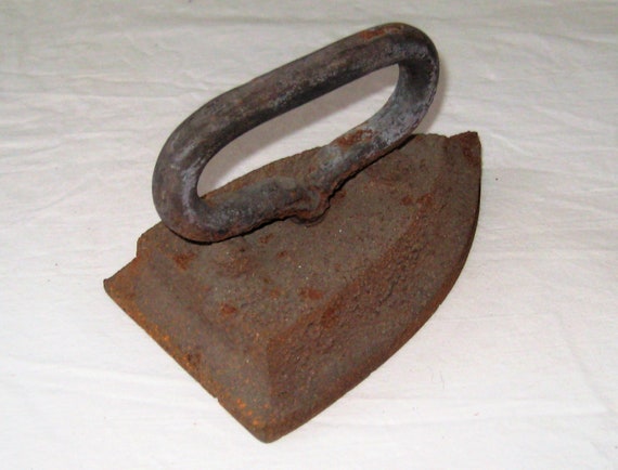 Antique Sad Iron Heavy Cast Metal Rusty Metal Iron Rustic | Etsy