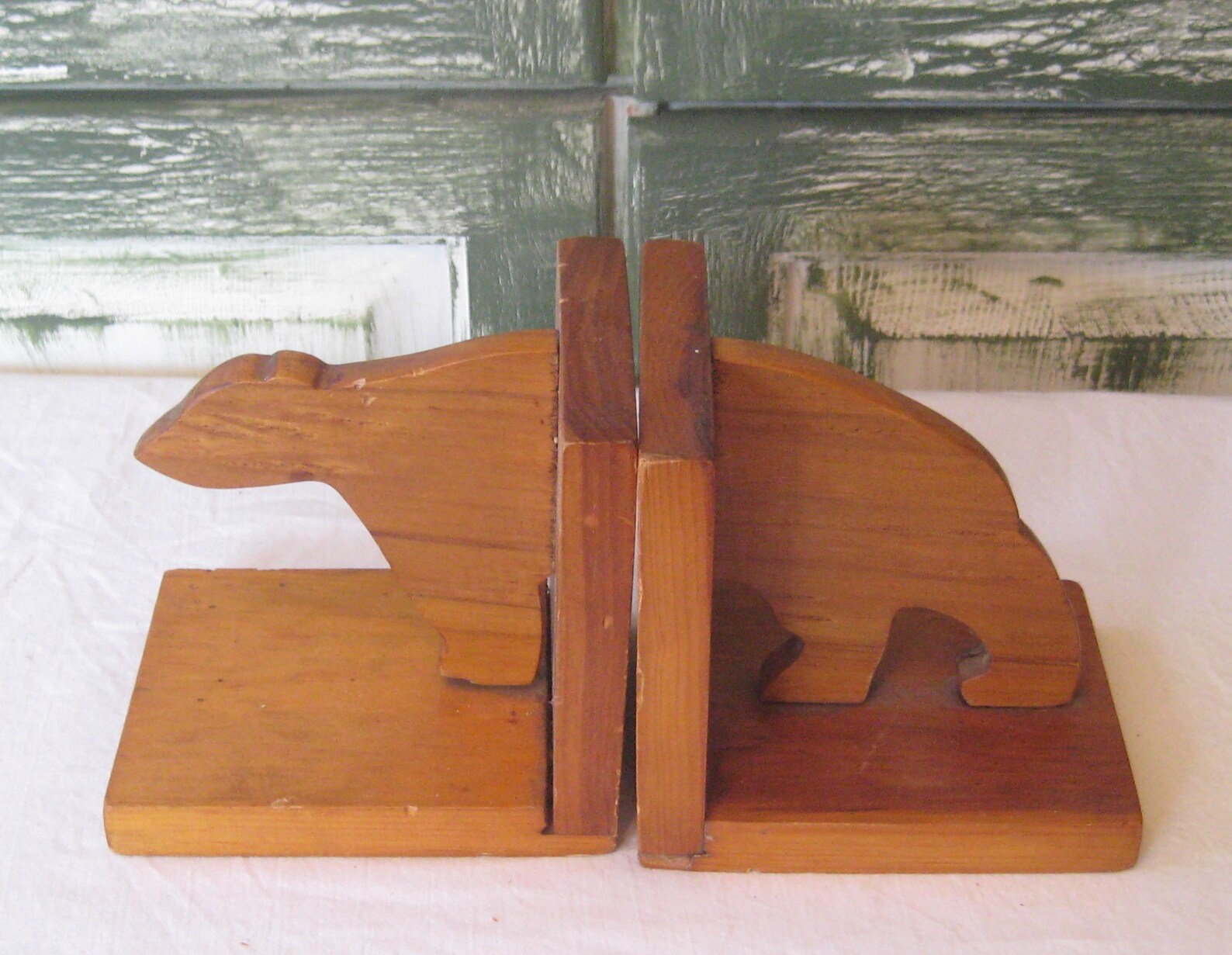 Vintage Wood Bear Bookends Hand Made School Shop Project - Etsy