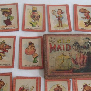 Antique Old Maid Playing Cards, 1904 1900s, Very Rare Unusual Unique ...