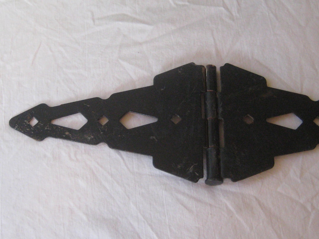 Large Black Metal Door Hinges, Barn Doors, Ornate Decorative Cast Iron ...