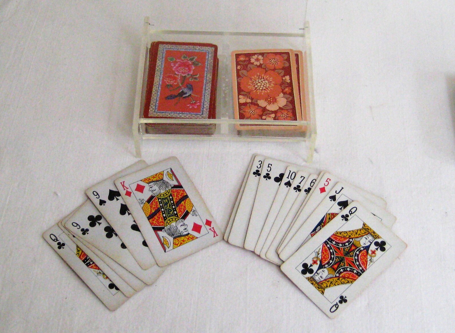 Vintage Deck of Playing Cards Double Deck Orange Indigo - Etsy