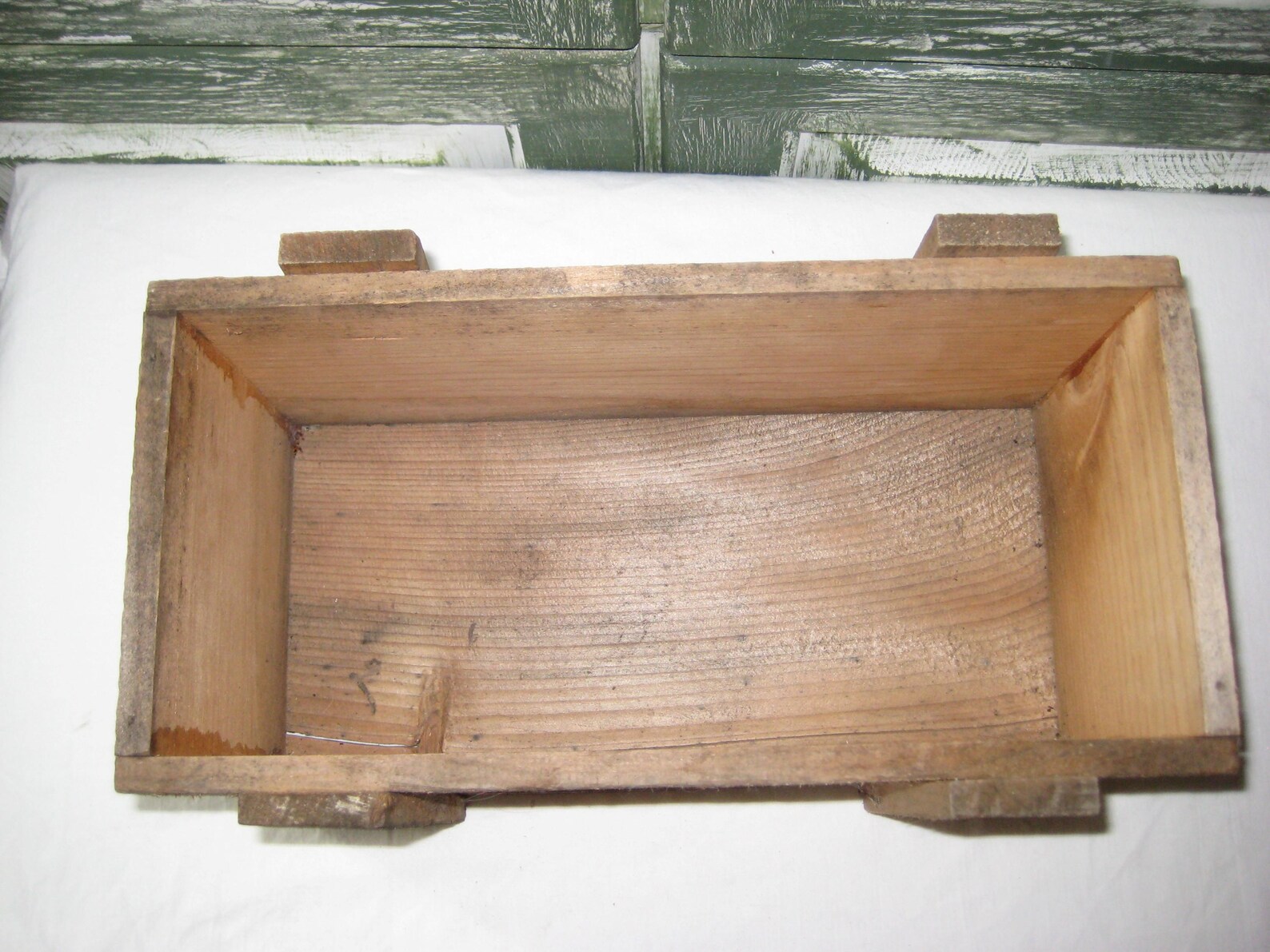 Vintage Raw Wood Box, Beige Wooden Bin, Quantico Creek, 80s 90s Rustic ...