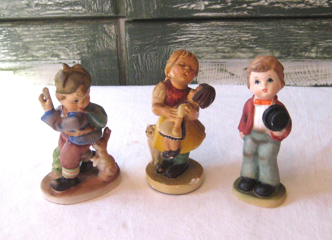 Antique Figural Statues, Young Boy American Children, Young Girl Hummel ...