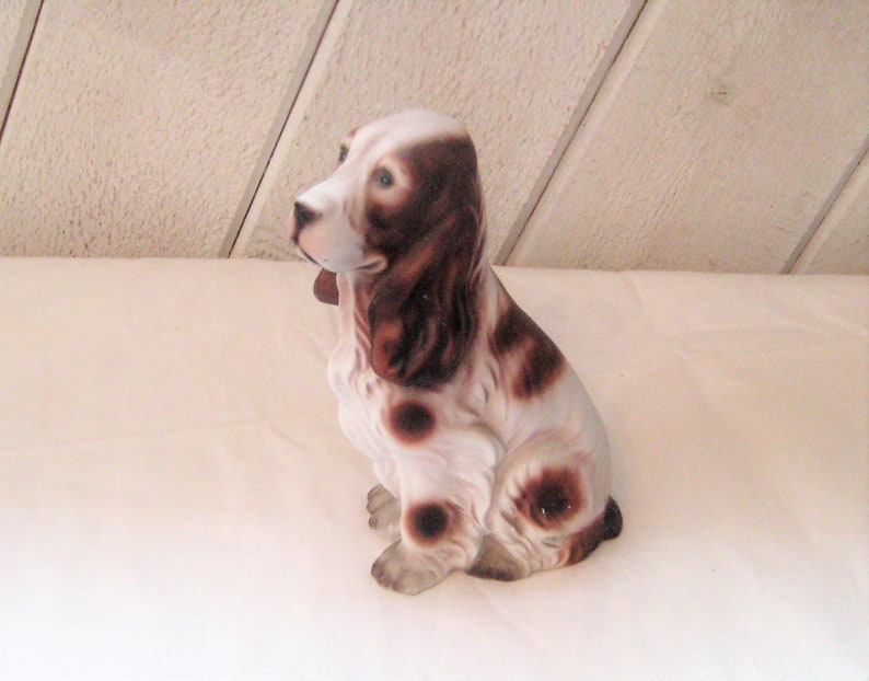 Vintage Porcelain Cocker Spaniel Figurine Brown White Spotted - Etsy Norway