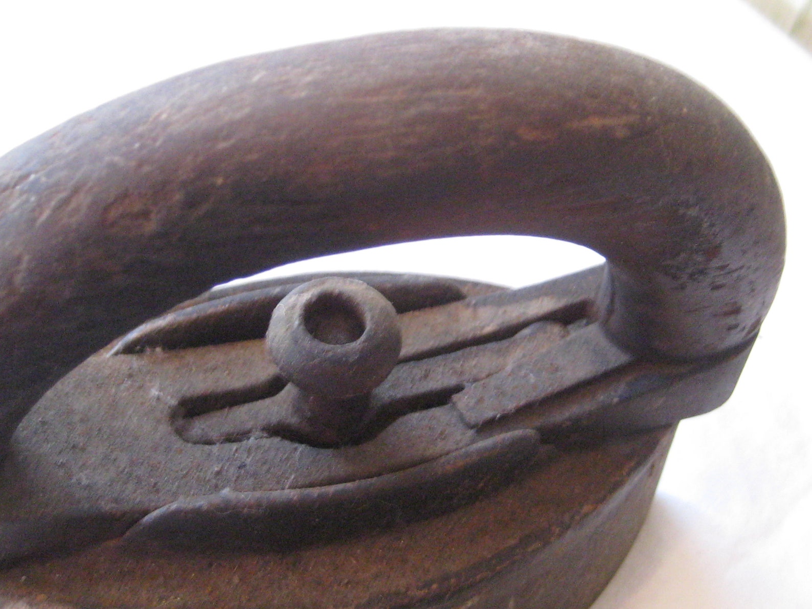 Antique Sad Iron Cast Metal Wood Handle Made in USA Rusty - Etsy