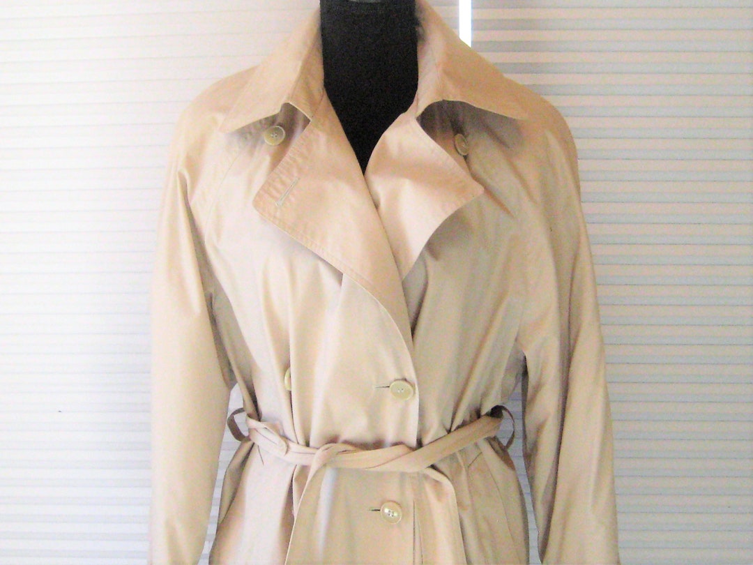 Vintage London Fog Trench Rain Coat, Womens Khaki Trench Overcoat ...