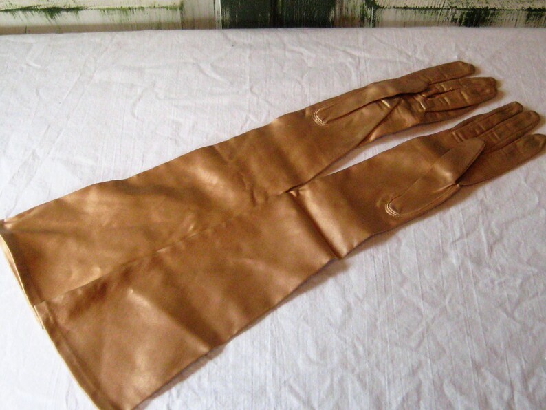Gold Extra Long Gloves Evening Formal Gloves Pale Gold Opera | Etsy