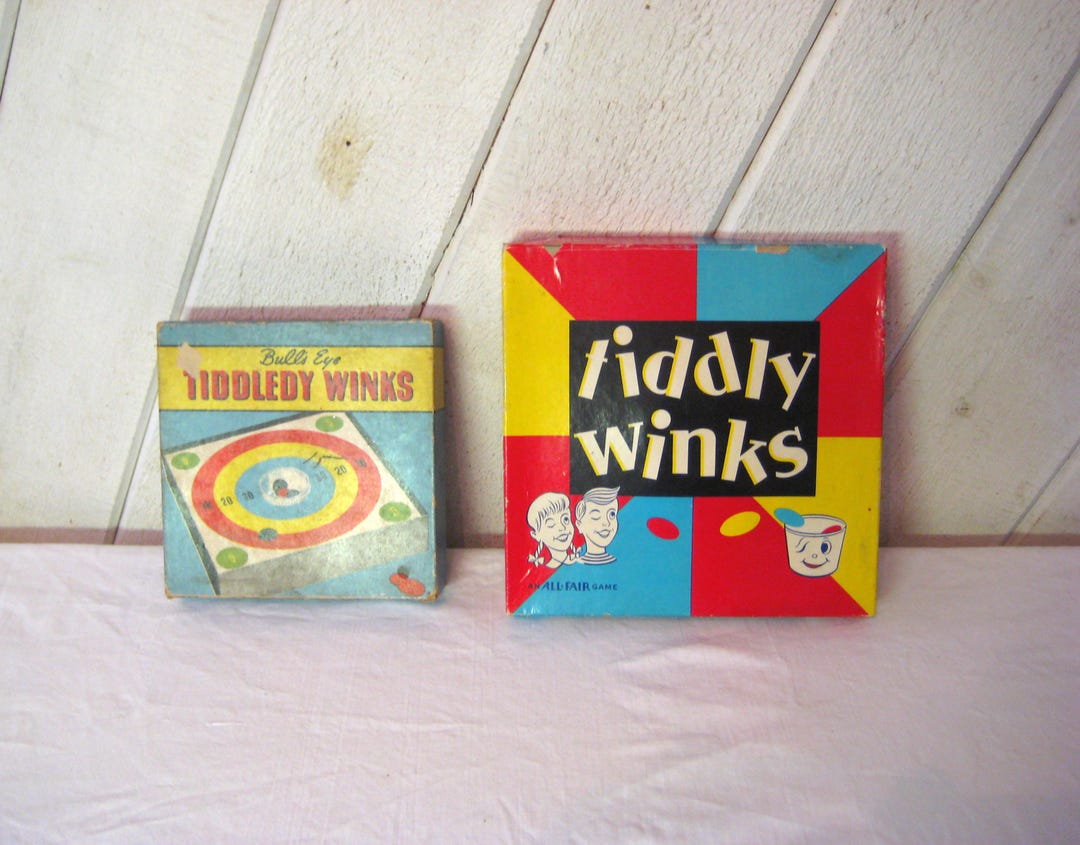Vintage Boxed Set Tiddledy Winks Game and Tiddly Winks, Two Boxes, Mid ...