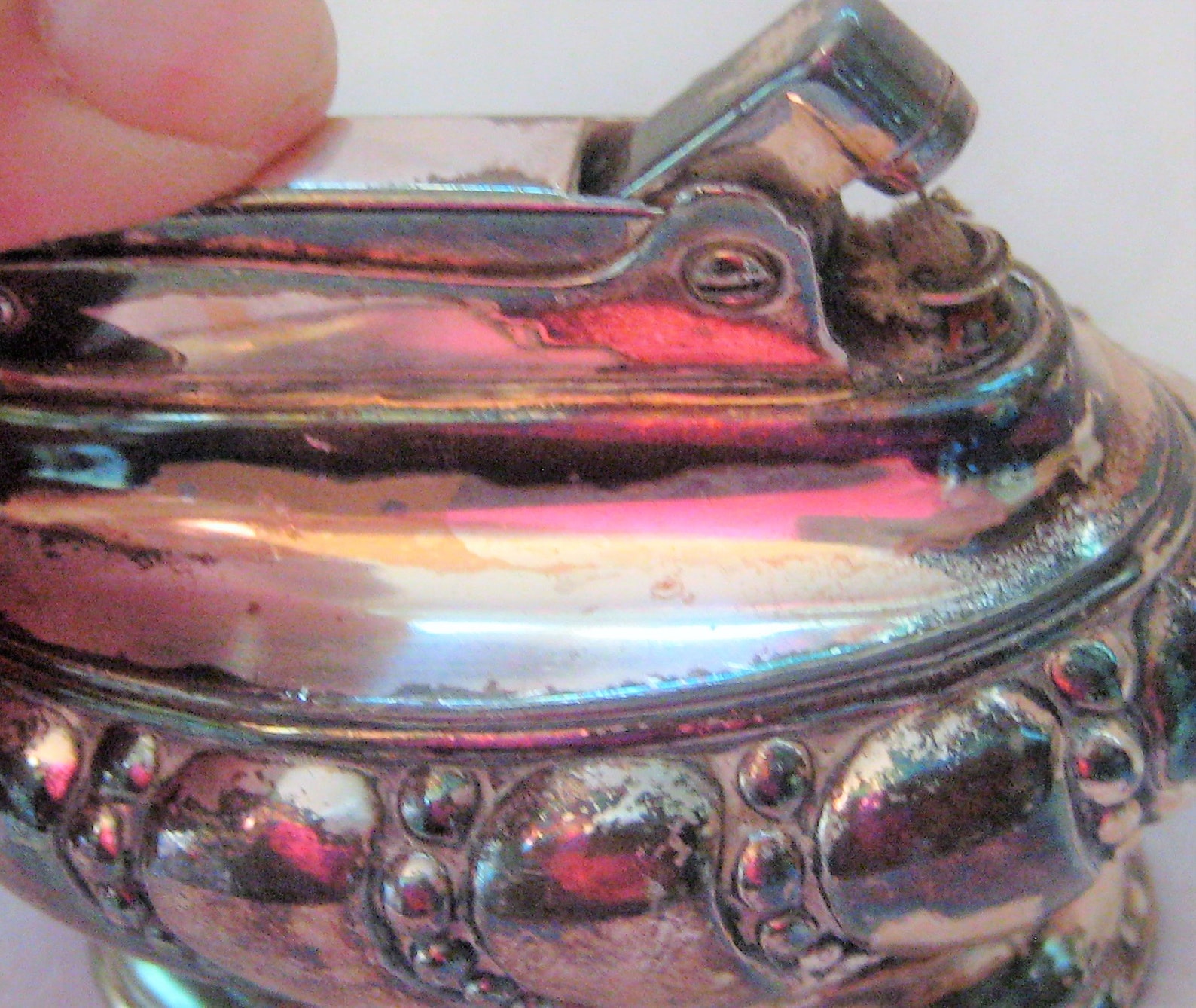 Silverplate Table Lighter Crown Tarnished Silver Mid Century | Etsy