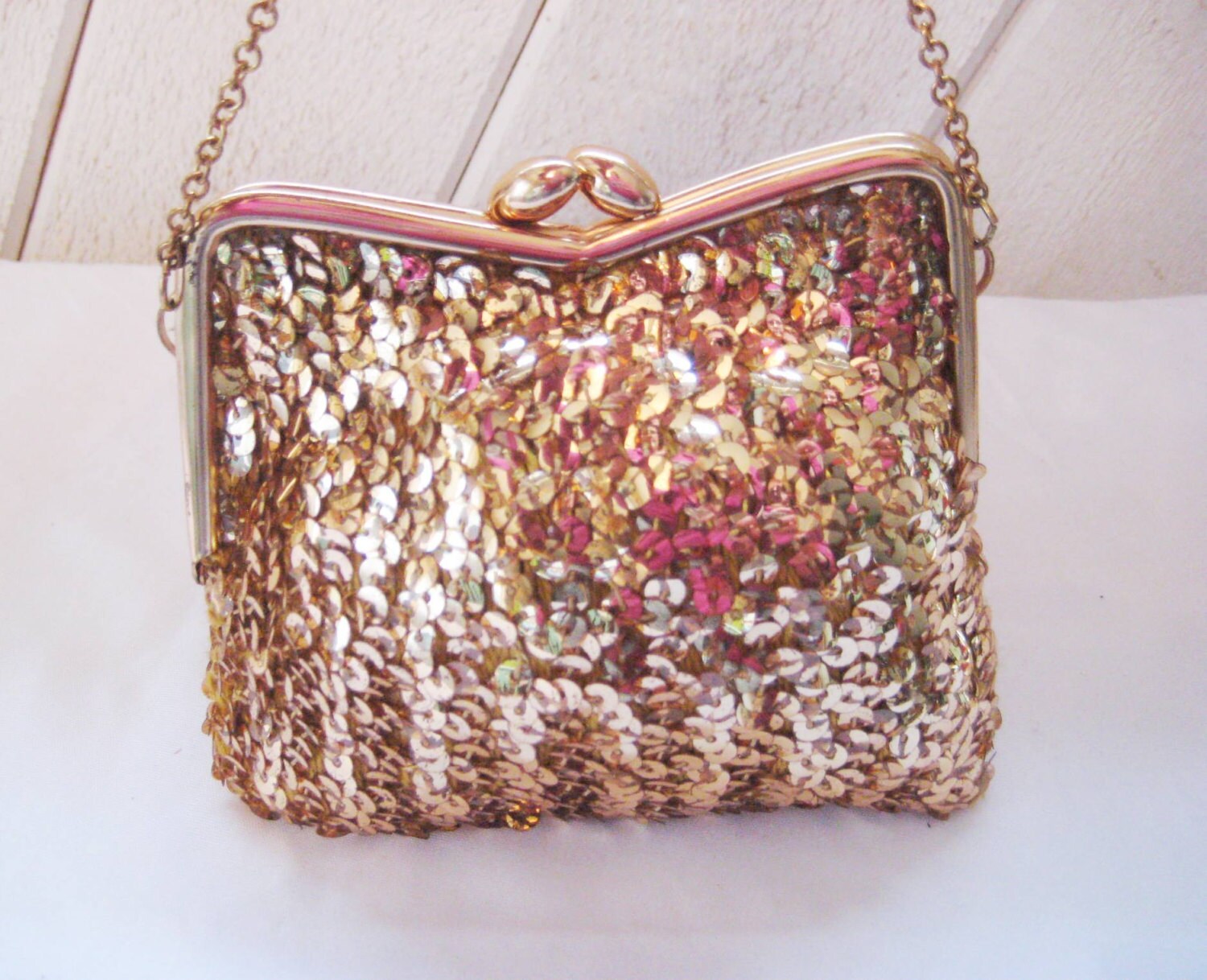 Gold Sequined Clutch Evening Formal Bag Gold Purse With | Etsy