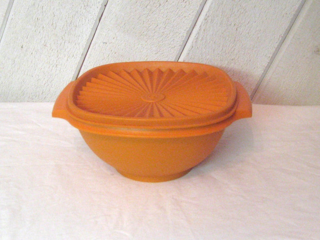 Vintage Lidded Orange Tupperware Bowl With Handles, Rubbed Lid, 70s 80s ...