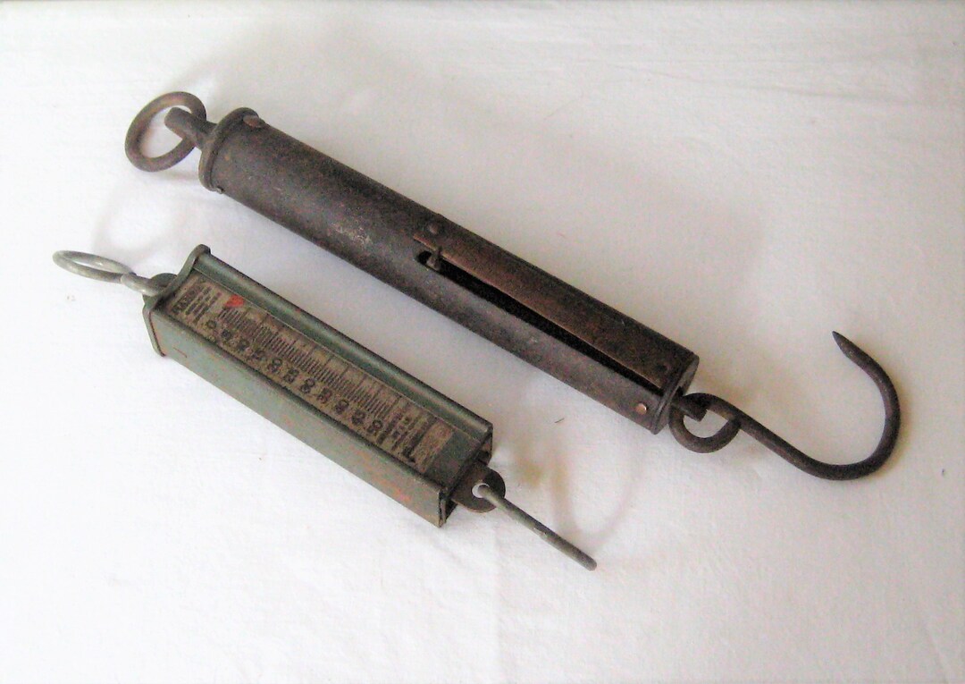 Antique Metal Hanging Scales, Hanson Hand Scales, Made in USA, Rustic ...