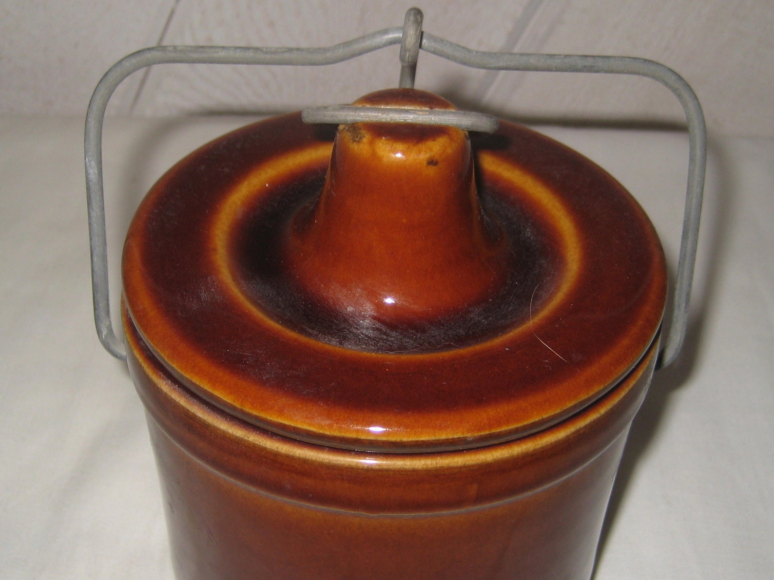 Brown Glazed Jar Locking Lid Stoneware Jar Storage Crock - Etsy