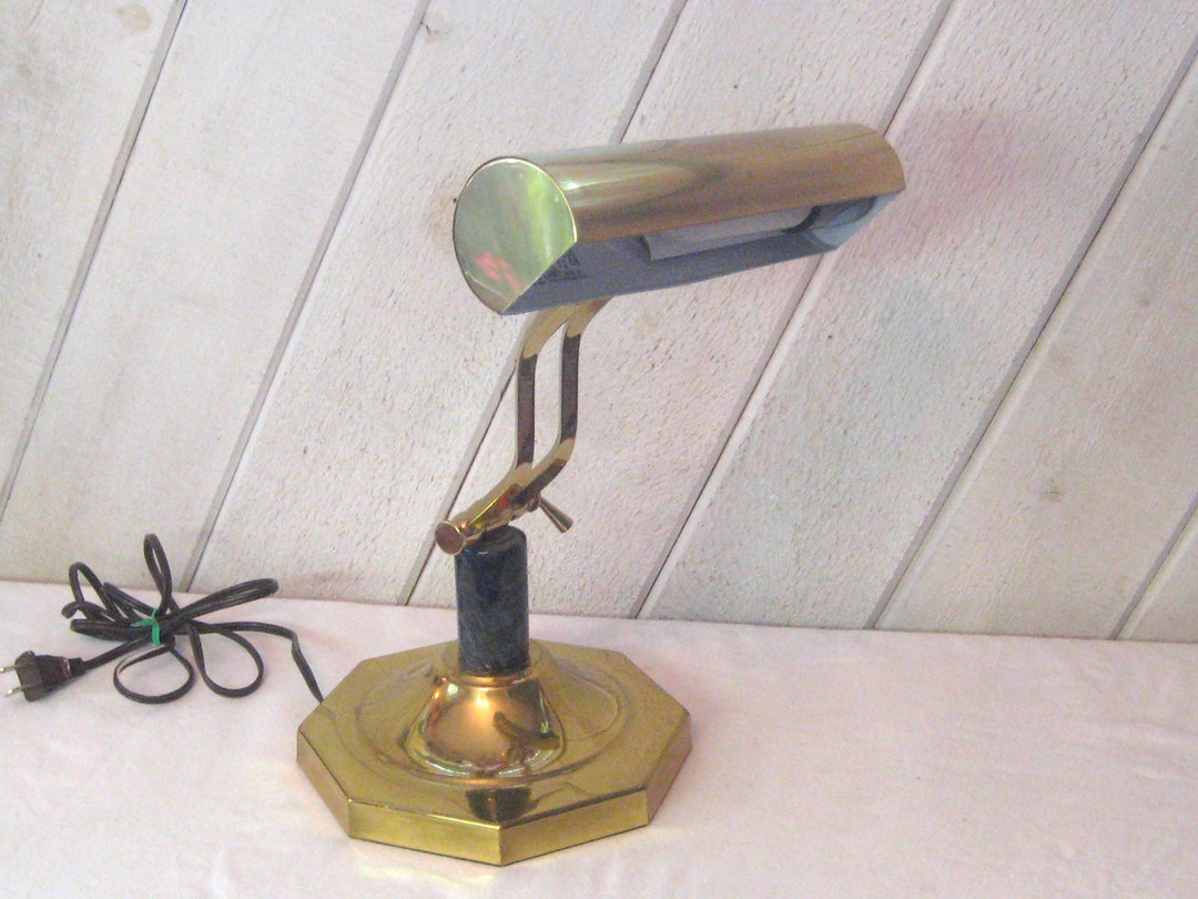 Vintage Brass Reading Lamp, Gold Metal Desk Lamp, Task Lighting, 1970s ...