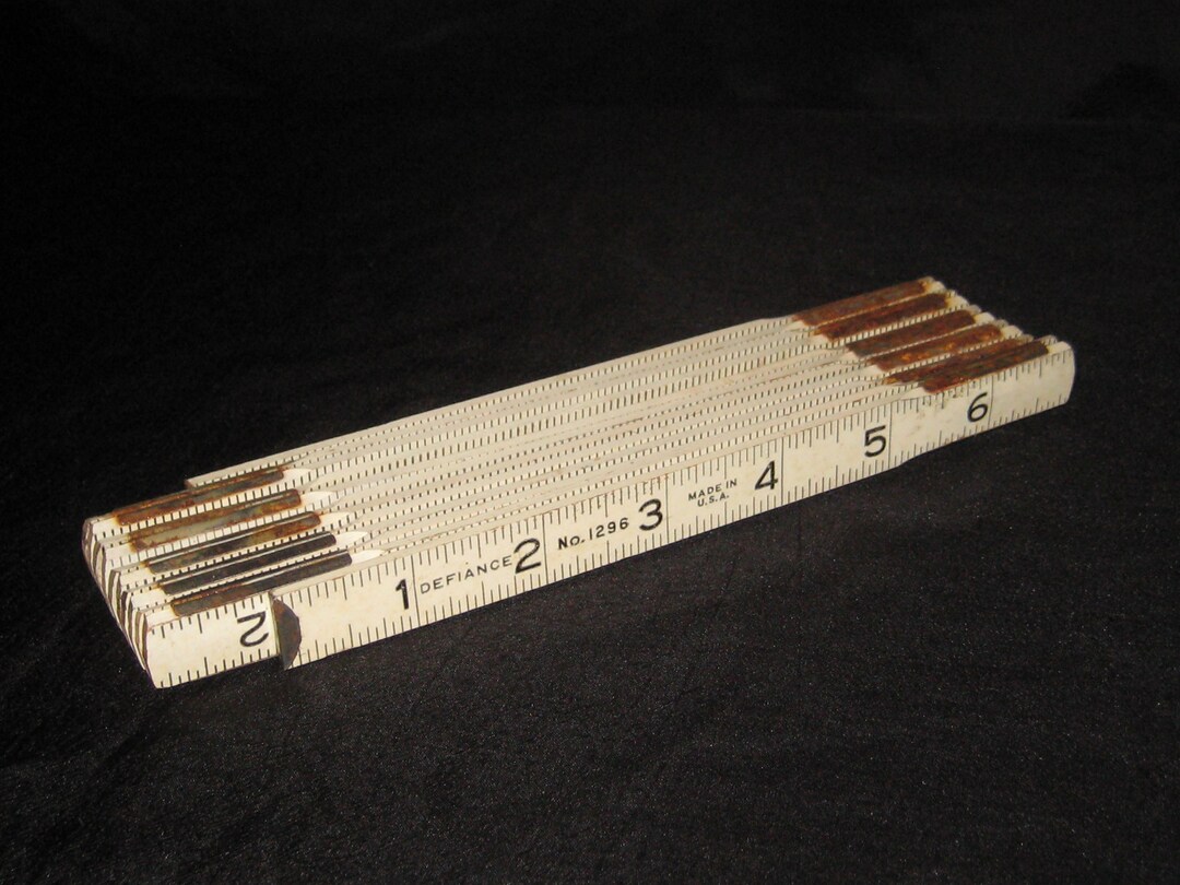 White Wood Folding Ruler, Sliding Ruler, 72 Inches, Rustic Wooden Ruler ...