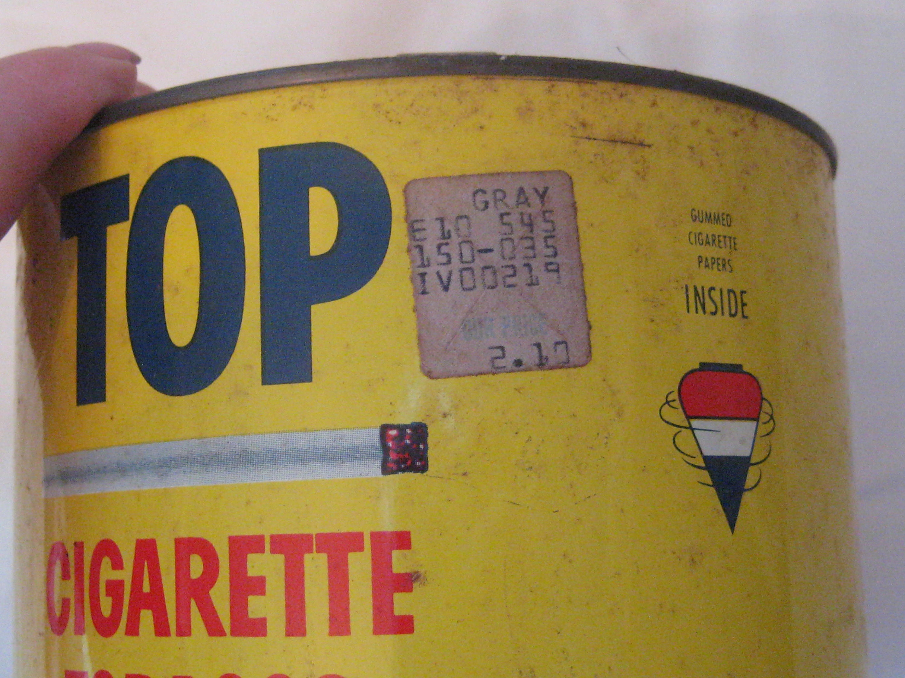 Antique Empty Cigarette Tobacco Tin, Round Metal Top Box, Rusty Metal ...