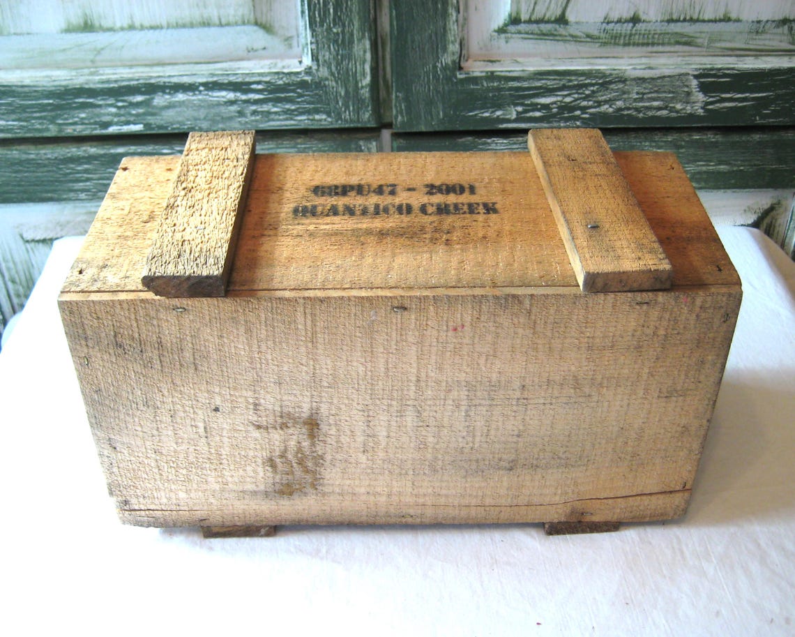 Vintage Raw Wood Box, Beige Wooden Bin, Quantico Creek, 80s 90s Rustic ...