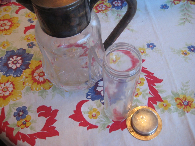 Silver Plated and Clear Glass Pitcher Ice Cube Tube Pitcher - Etsy