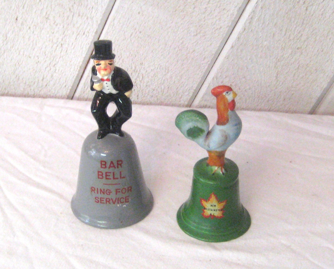 Antique Ceramic Bell, Bar Bell Man in Top Hat Tails, Black Suit ...