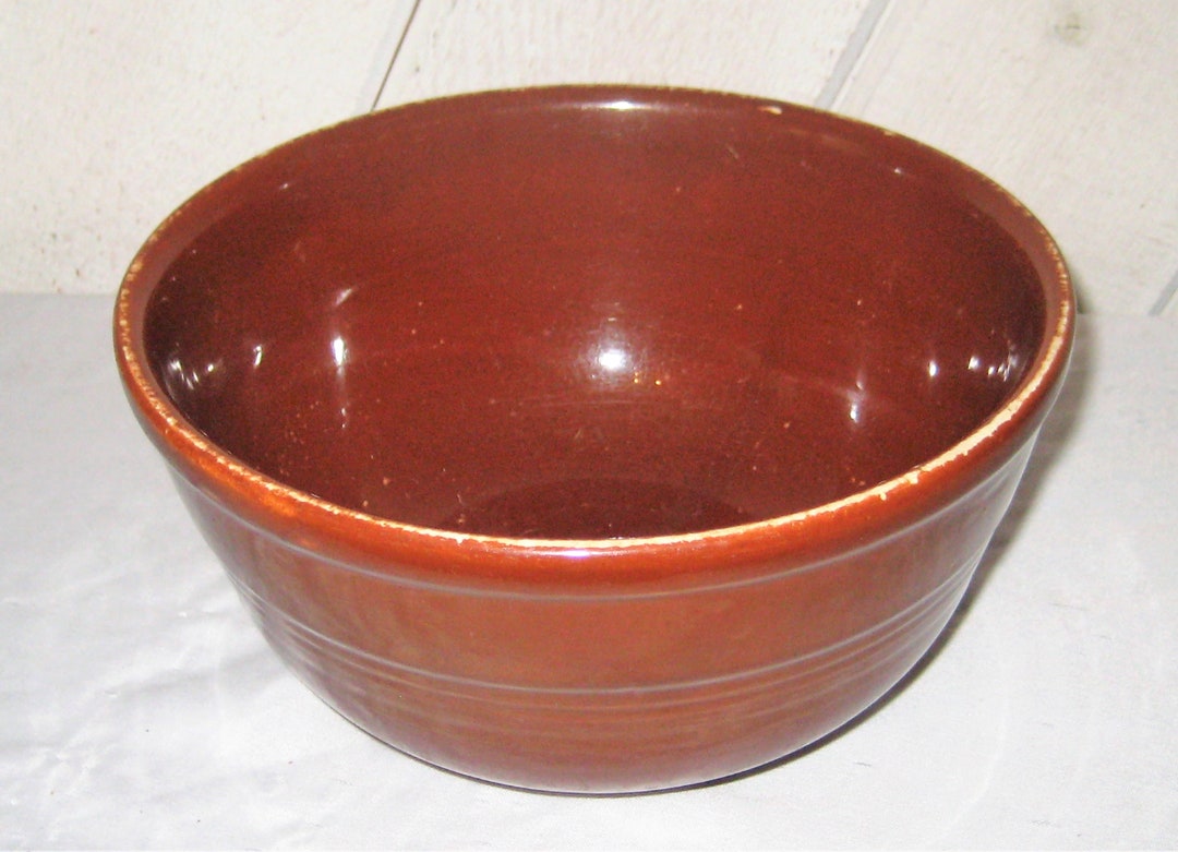 Antique Brown Glazed Bowl, Frank Ferrell, USA Pottery, Serving Display ...