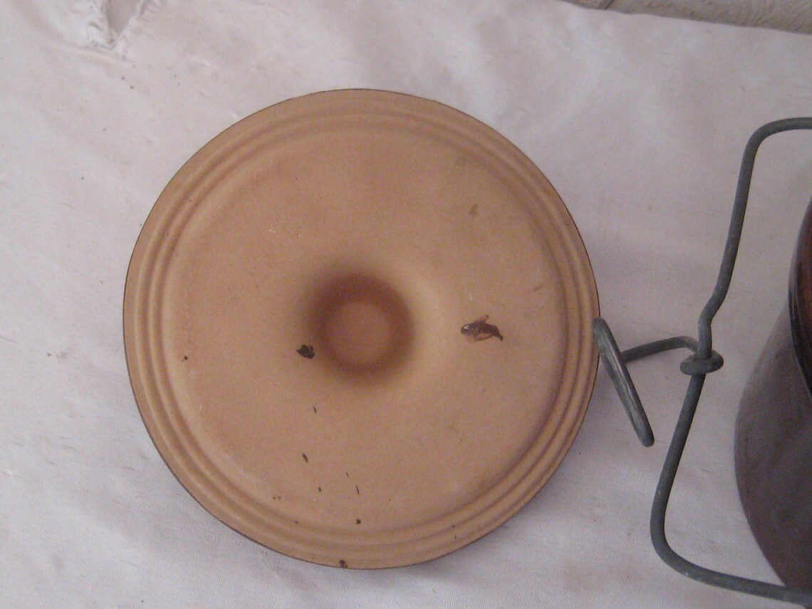 Brown Glazed Crock Jar Stoneware Jar Heavy Pottery Lidded | Etsy