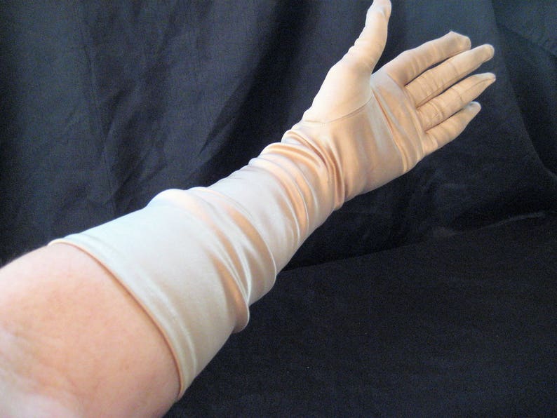 Gold Extra Long Gloves Evening Formal Gloves Pale Gold Opera | Etsy
