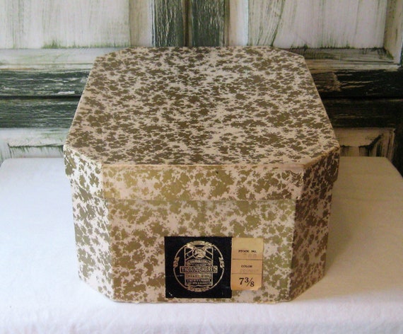 Extra Large Vintage Hat Box Rectangle Octagon Shape Gold - Etsy