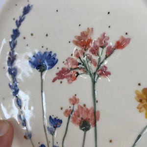 Hand-painted Porcelain Flower Plate – Unique Botanical Ceramic Dish ...