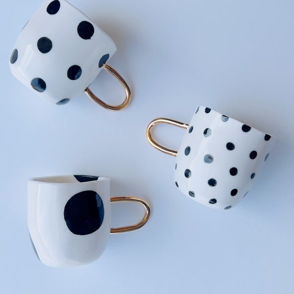 Polka Dot Coffee Cup - Etsy