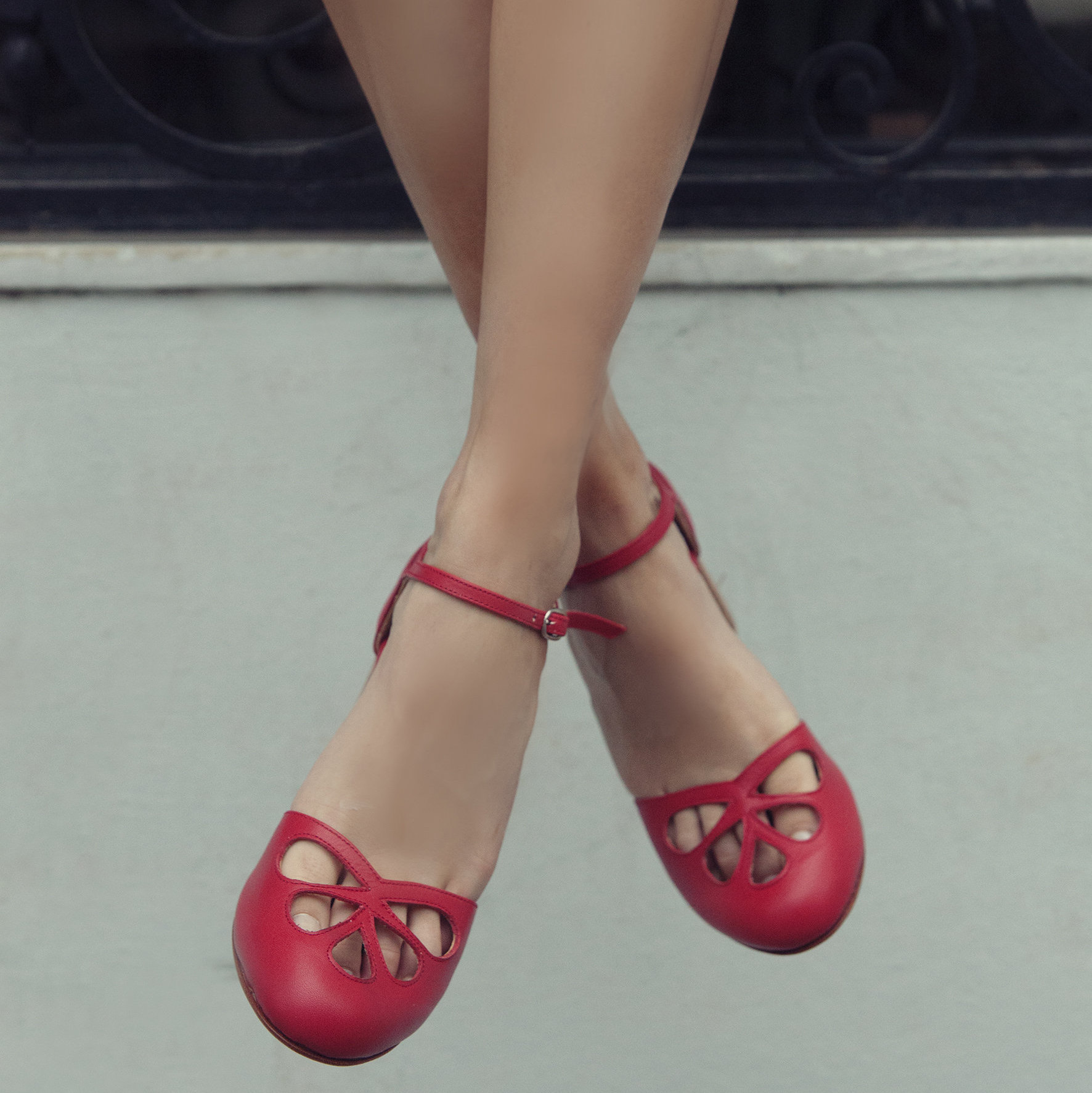 Cherry Pie Handmade Mary Jane Red Leather Woman Shoes in - Etsy