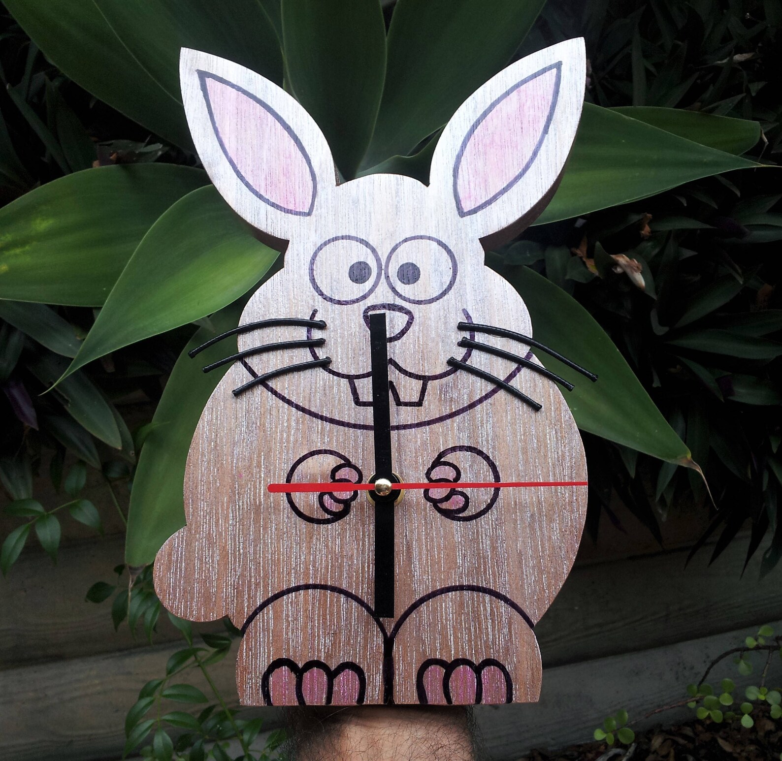 Bunny Clock Made With Recycled Wood, Easter Gift, Rabbit Wall Clock - Etsy