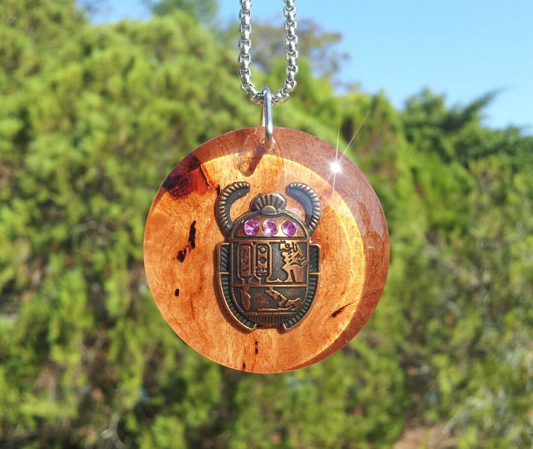 Scarab Beetle Burl Wood and Resin Amulet, Ancient Egyptian Symbolism - Etsy