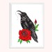 Raven and Rose A3 Print, Gothic Style Art - Etsy