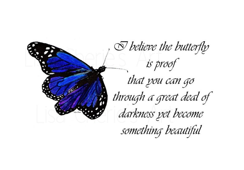 Butterfly Print With Quote, Healing Art, Inspirational, Motivational ...
