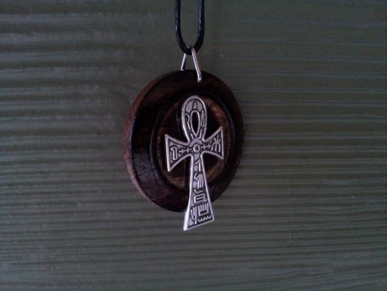 Ankh Pendant In Burnt Oak Key Of Life Necklace Ankh Jewelry Etsy