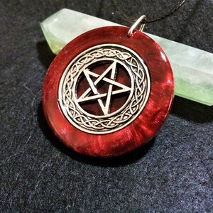 Pentacle Pendant in Ruby Red Resin, Powerful Amulet, Protection ...