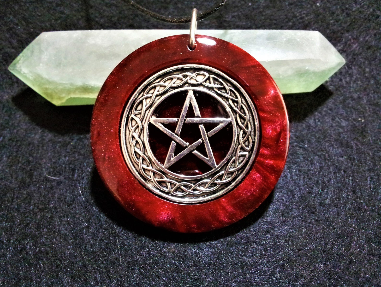 Pentacle Pendant in Ruby Red Resin Powerful Amulet - Etsy