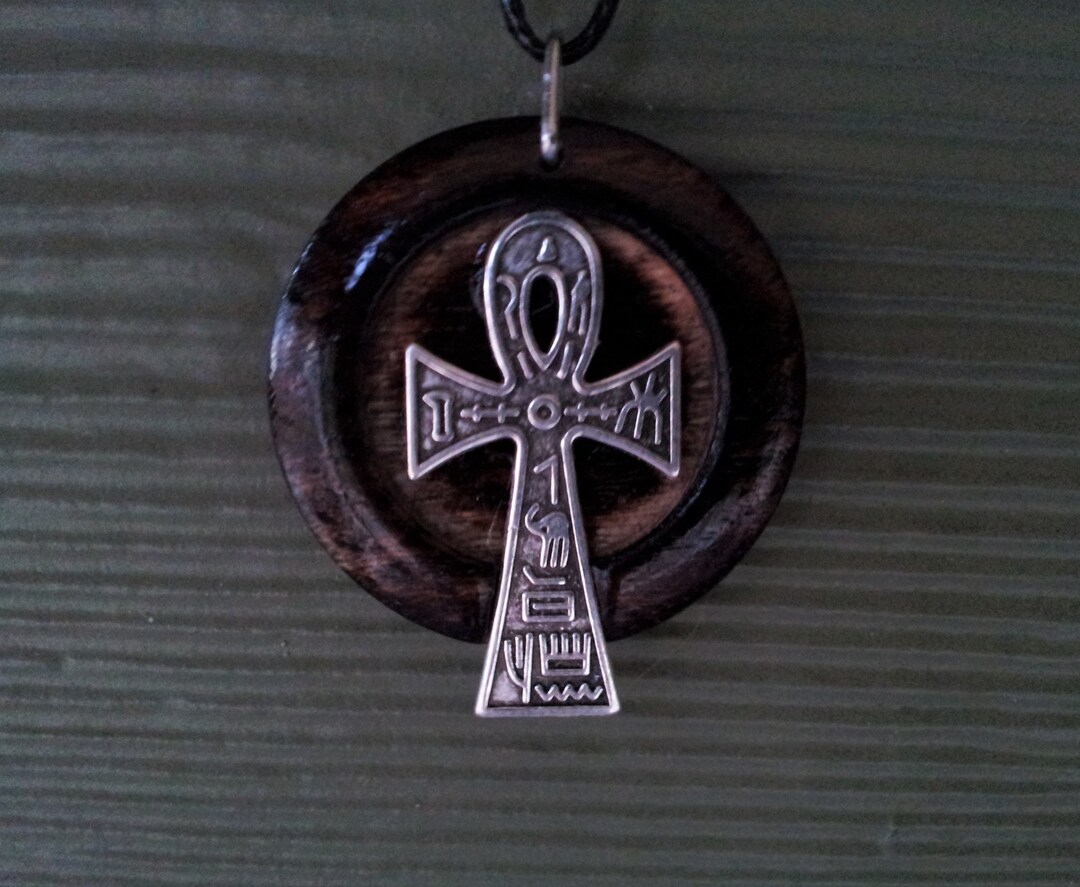 Ankh Pendant In Burnt Oak Key Of Life Necklace Ankh Jewelry Etsy