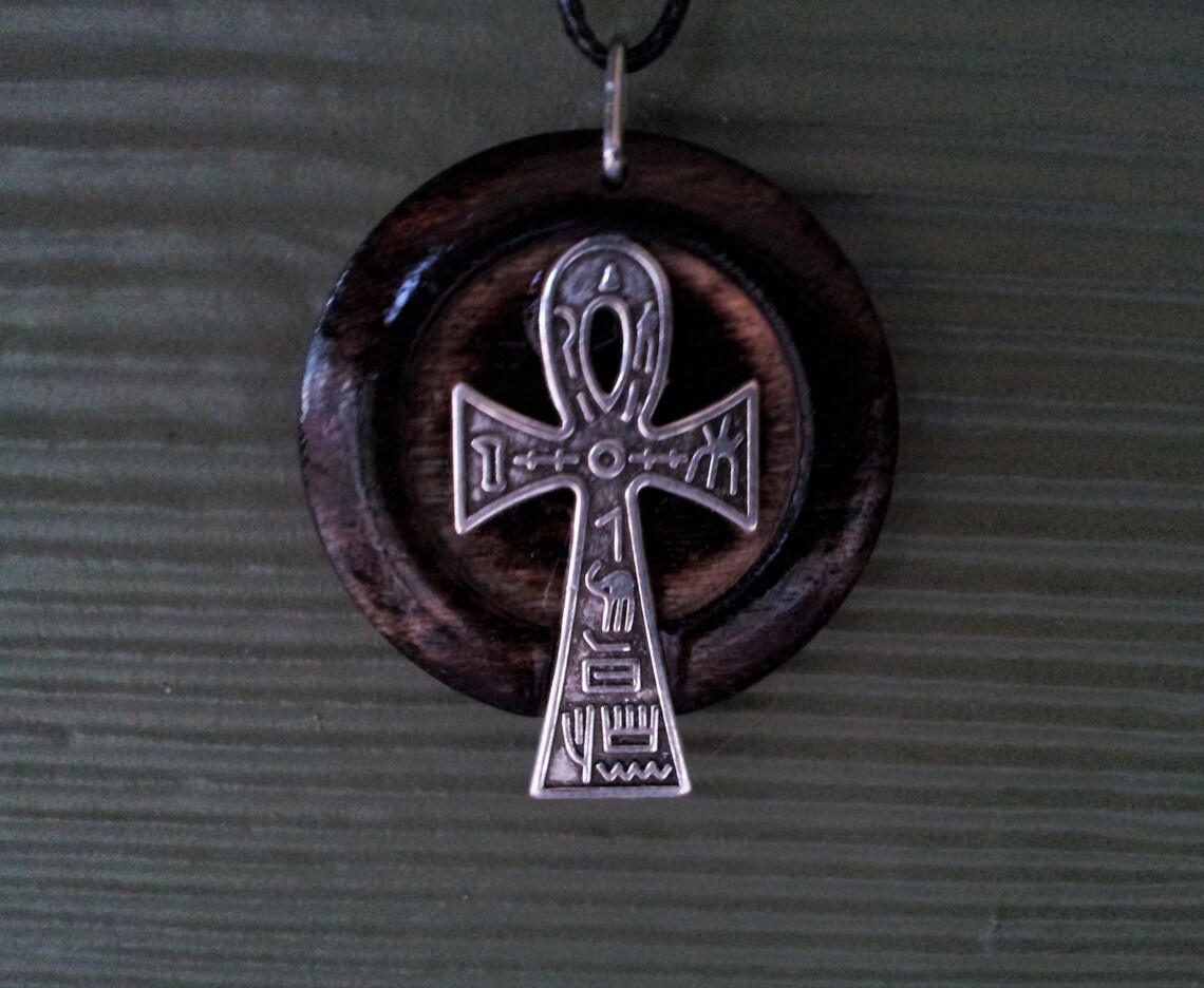 Ankh Pendant in Burnt Oak Key of Life Necklace Ankh Jewelry | Etsy