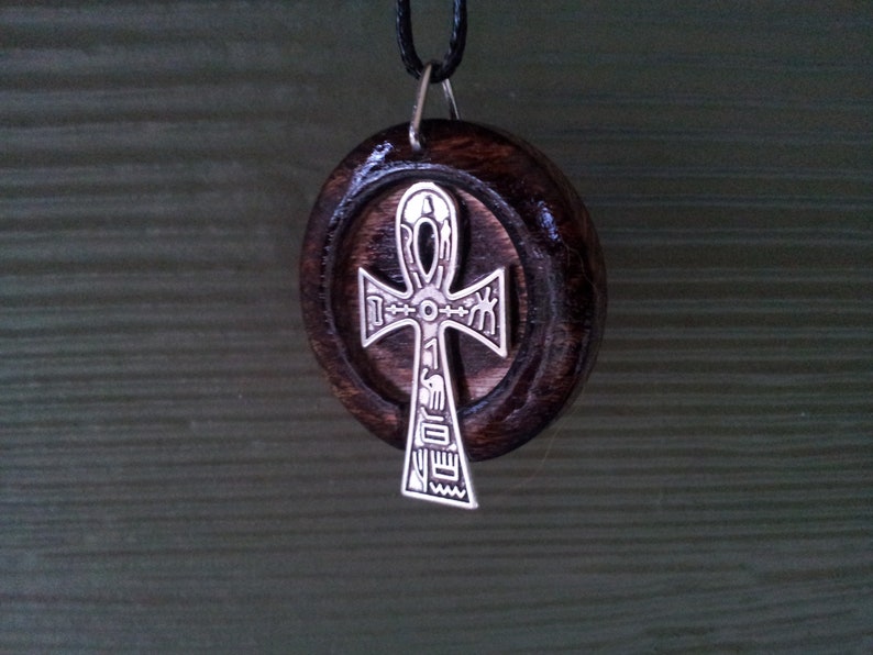 Ankh Pendant In Burnt Oak Key Of Life Necklace Ankh Jewelry Etsy