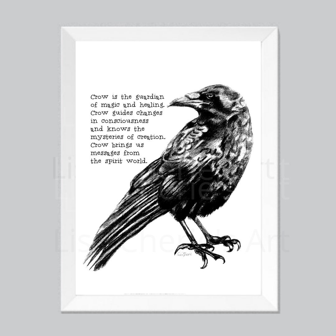 Crow Totem Print Crow Spirit Animal Crow Medicine Magic and - Etsy UK