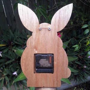 Bunny Clock Made With Recycled Wood, Easter Gift, Rabbit Wall Clock - Etsy