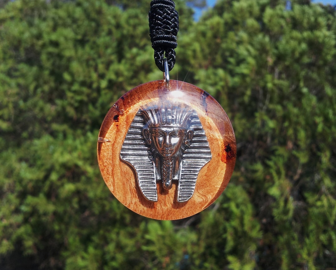 Tutankhamun Amulet Made With Reclaimed Burl Wood, Ancient Egypt, Unisex ...