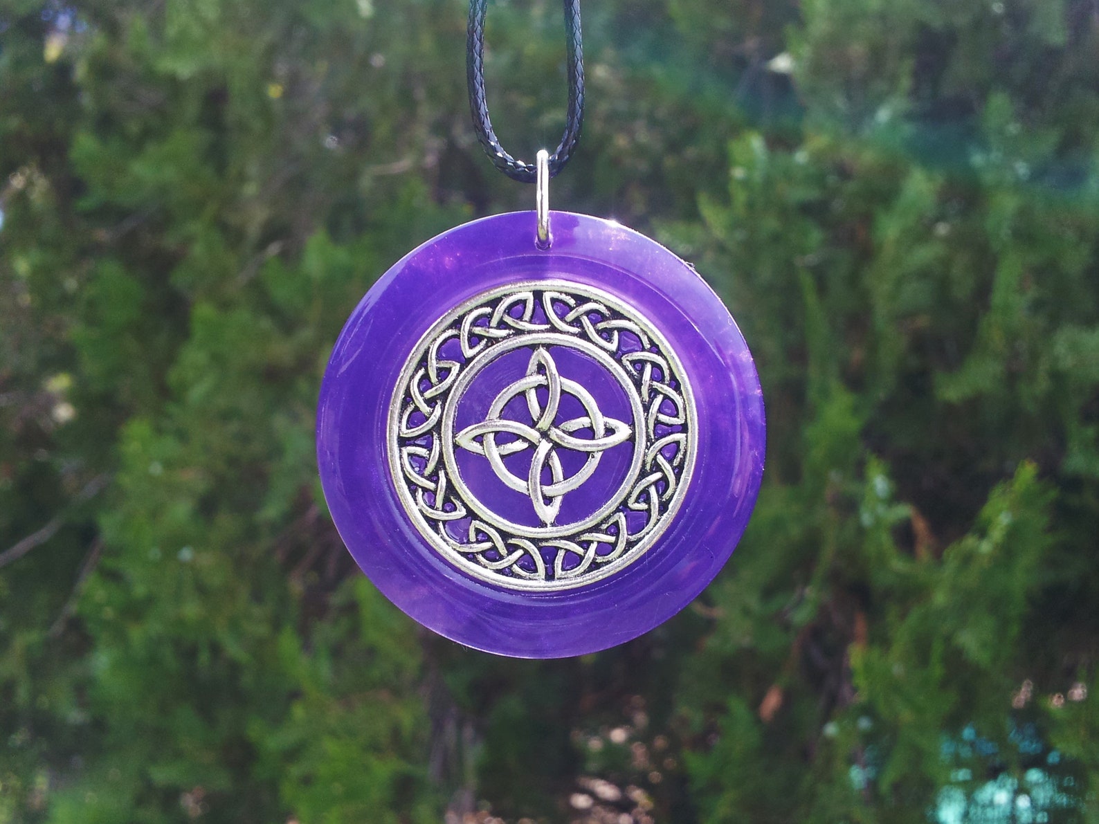 Purple Witch's Knot Protection Amulet Spiritual Pendant | Etsy