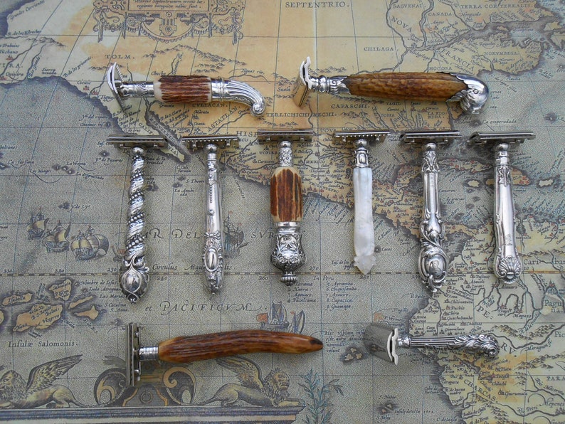 Double Edge Razor With Vintage Silver Plated Handle Circa 1880 - Etsy