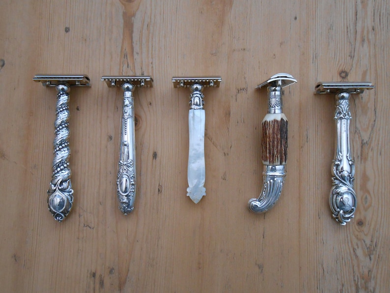 Double Edge Razor With Vintage Silver Plated Handle Circa 1880 - Etsy