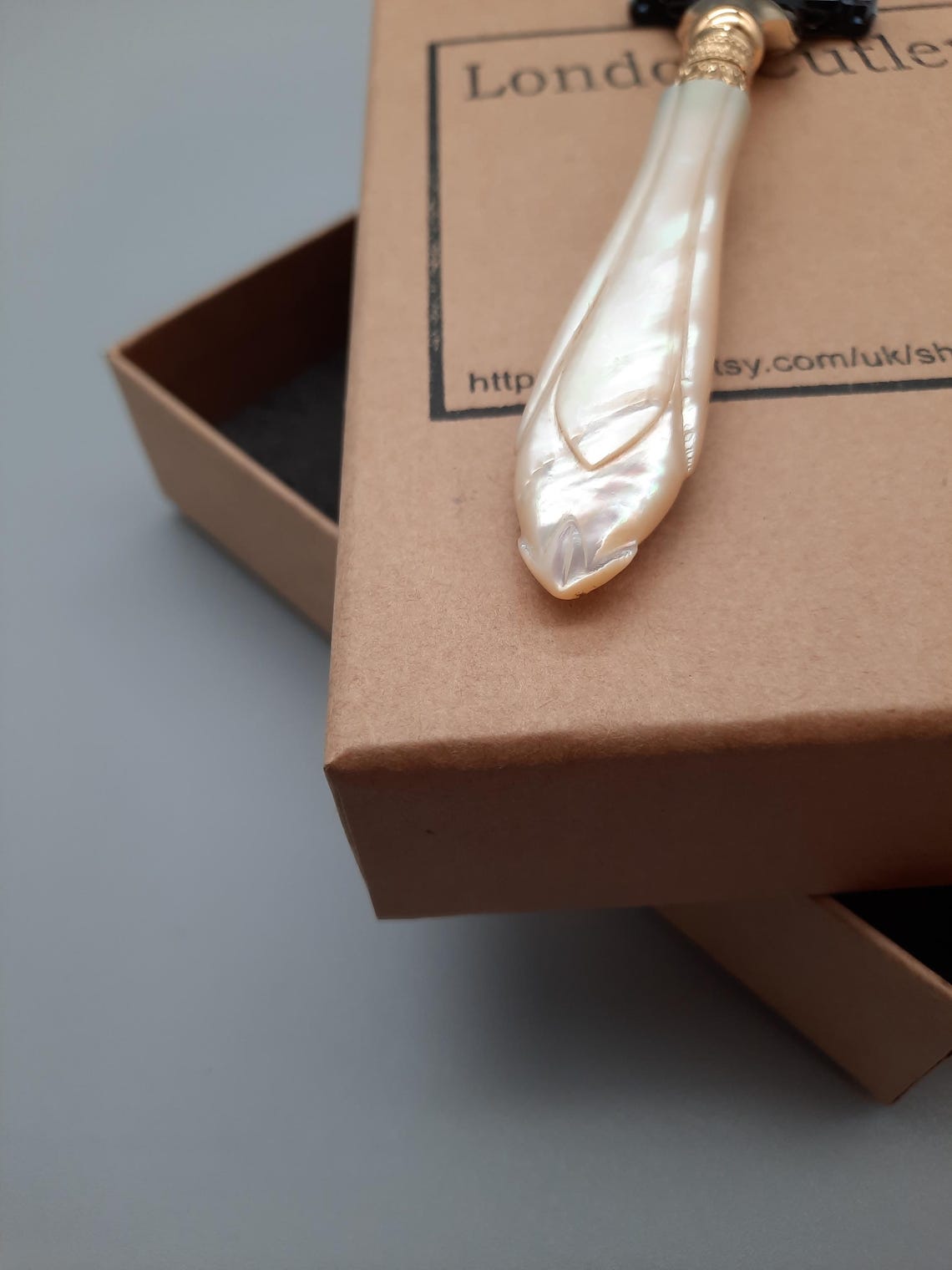 Mach 3 Razor Carved Mother of Pearl Handle, Recycled Antique Cutlery ...