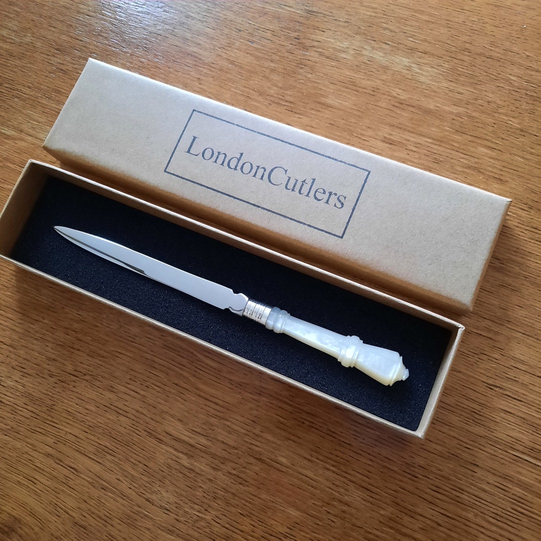 Small Letter Opener With Mother of Pearl Handle, Silver Ferrule ...