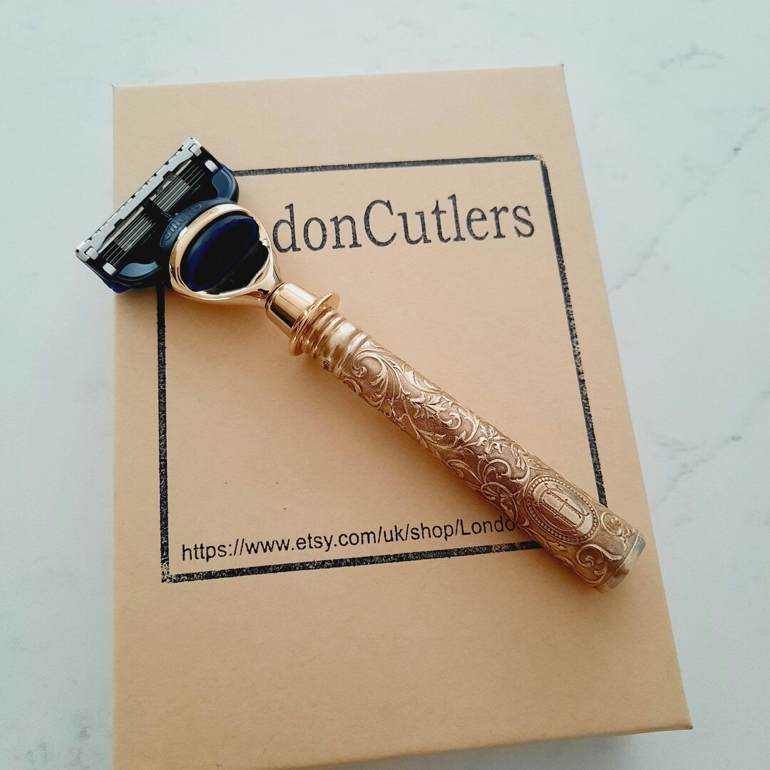 Golden Fusion Razor With Continental Silver Gilt Handle Upcycled ...