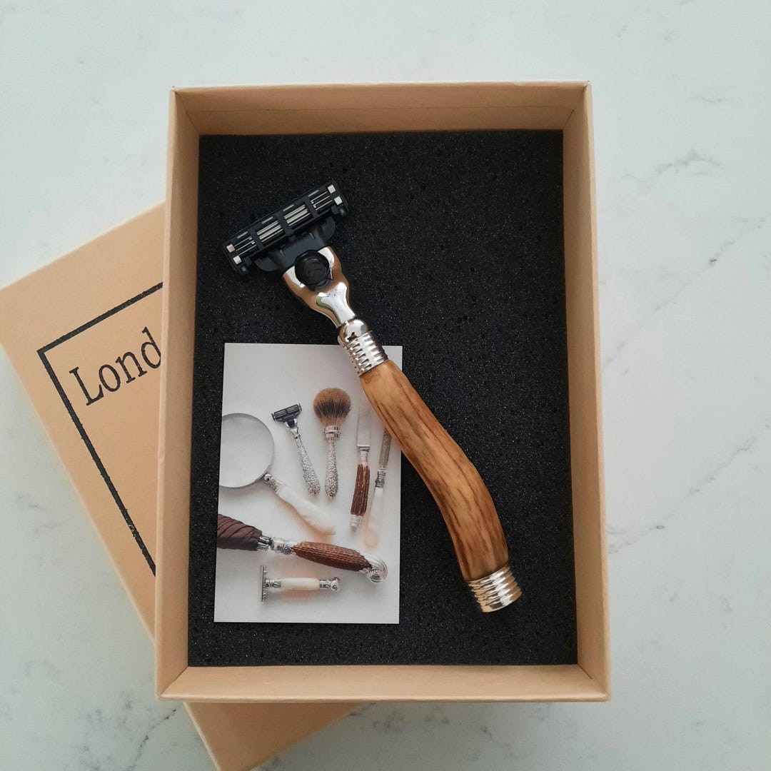 Mach 3 Razor With Horn Handle Vintage Upcycled Steak Cutlery Set Manly ...